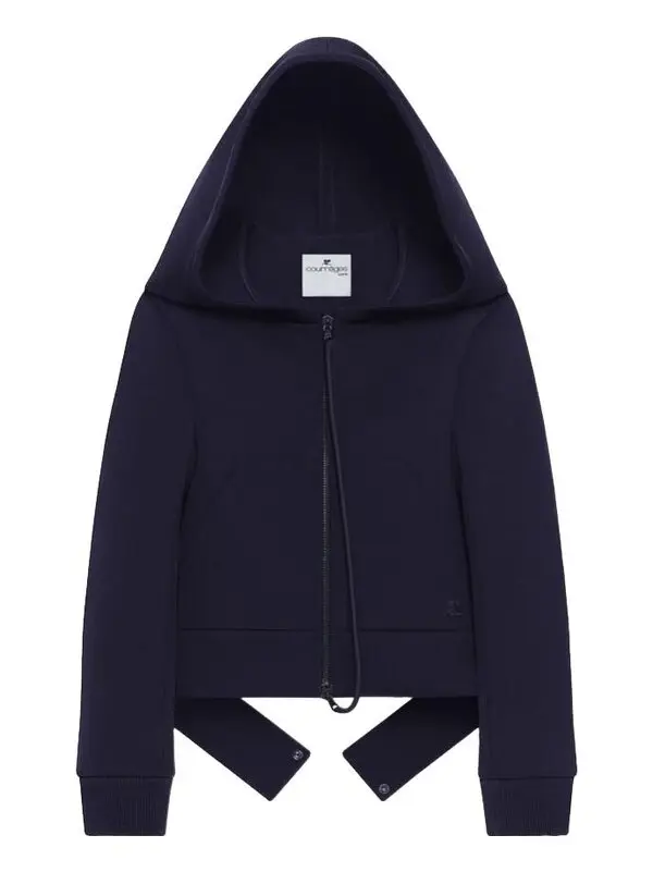 COURREGES Hooded Cocoon Jacket - Black