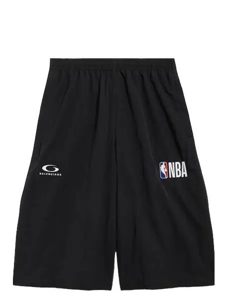 Balenciaga Nba Logo Basketball Shorts - Black