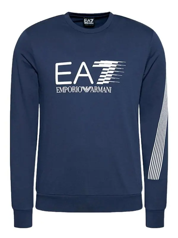 EA7 Long Sleeve Sweater With Graphic Detail - Blue