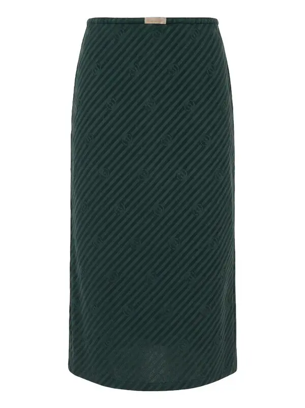 Gucci Interlocking G Jacquard Skirt - Dark Green