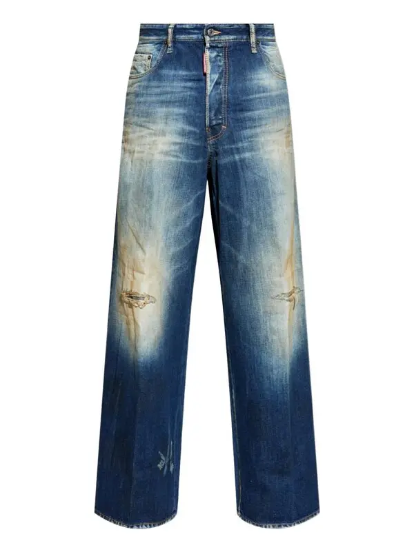 Dsquared2 Loose Fit Distressed Jeans - Blue