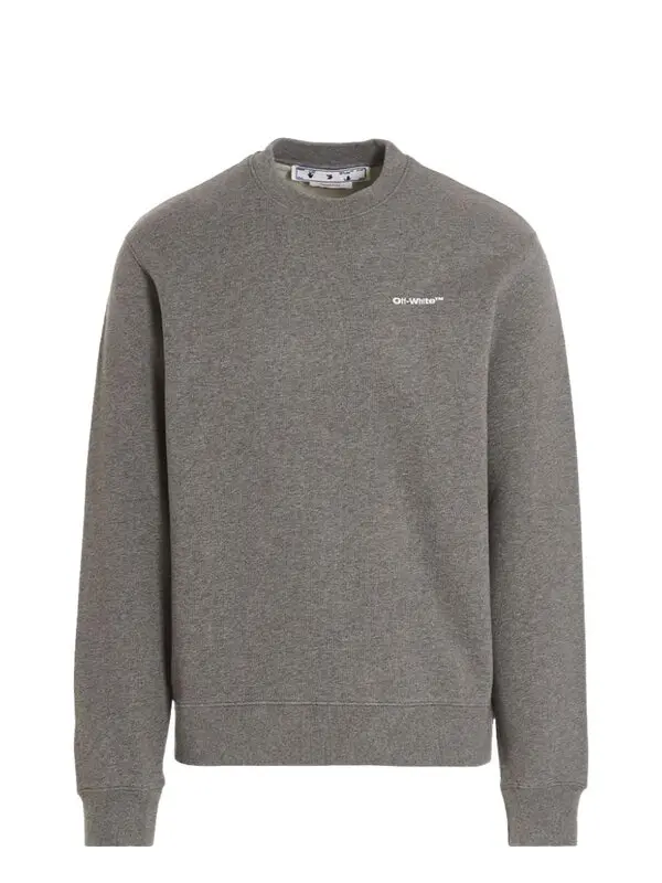 Off-White Diag Outline Logo-print Sweatshirt - Gray