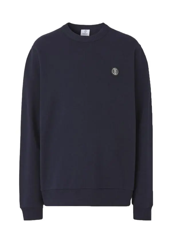 Burberry Monogram Appliqué Cotton Sweatshirt - Blue