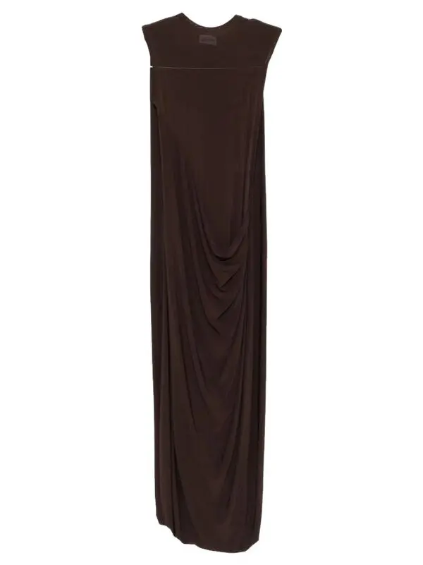 JEAN PAUL GAULTIER Sleeveless Maxi Dress With Draping And Irregular Hem - Black
