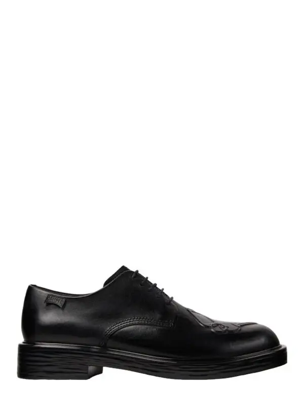 Camper Leather Lace-up Shoes With Key Detailing - Black