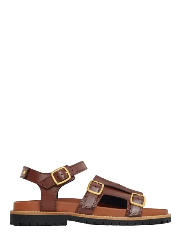 Celine Mino Sandal In Calfskin With Adjustable Buckles - Multicolor
