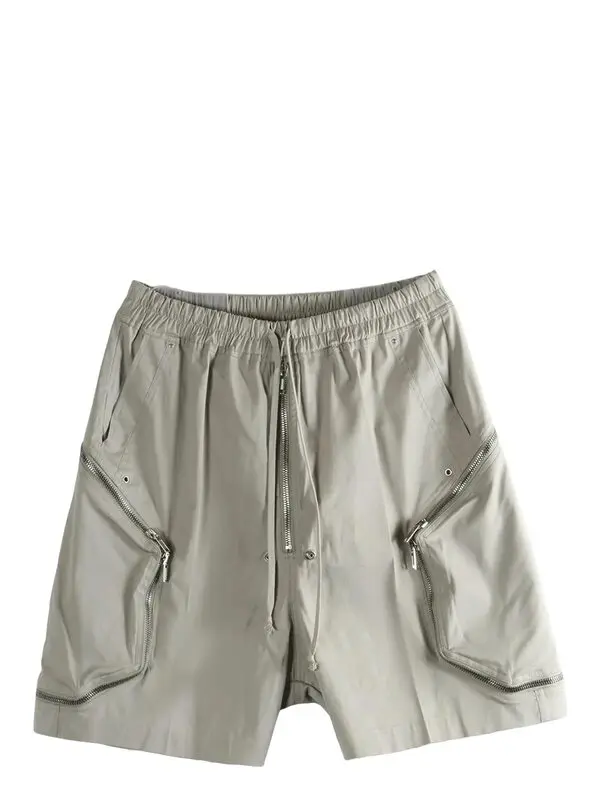 Rick Owens Temple Heizer Bela Zip Detail Shorts - Gray
