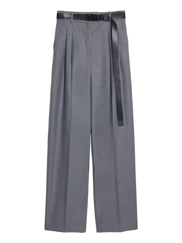 Max Mara Juanita Belted Trousers - Medium Gray