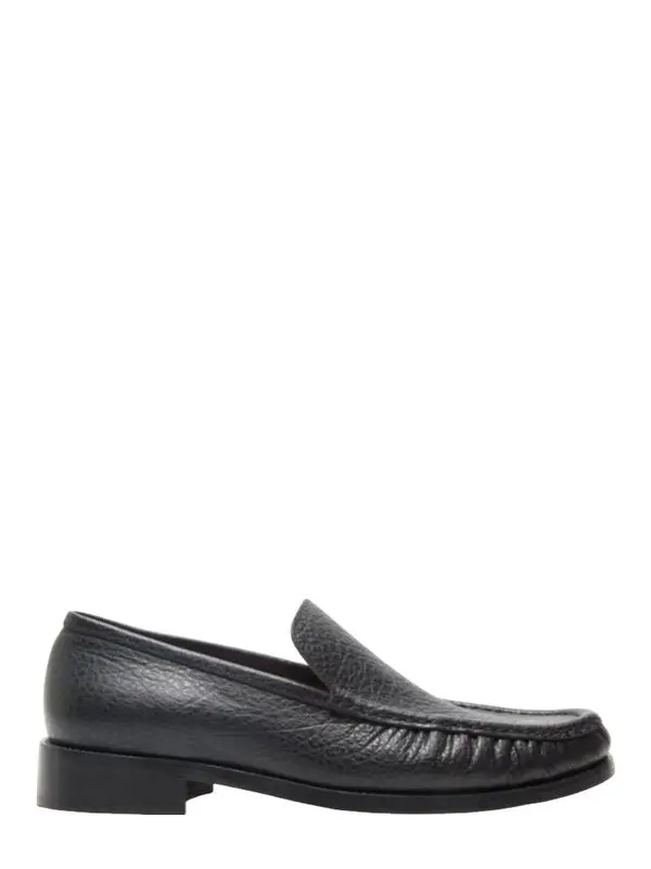 Acne Studios Leather Loafers With Embossed Initials - Black