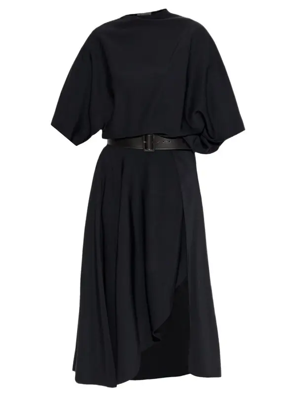 Alaïa Pendant Dress With Buckled Belt - Black