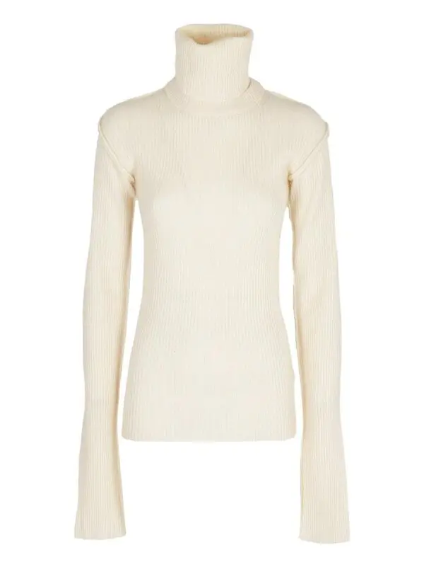 Sportmax Ribbed High-neck Jumper - Nude