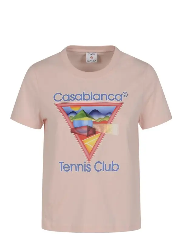 Casablanca Tennis Club Crewneck T-shirt - Pink