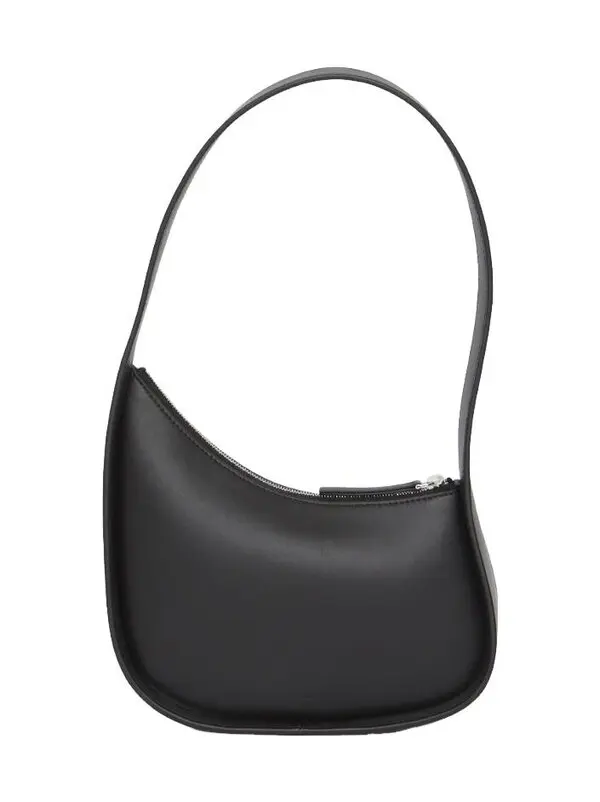 THE ROW Half Moon Zipper Shoulder Bag - Black