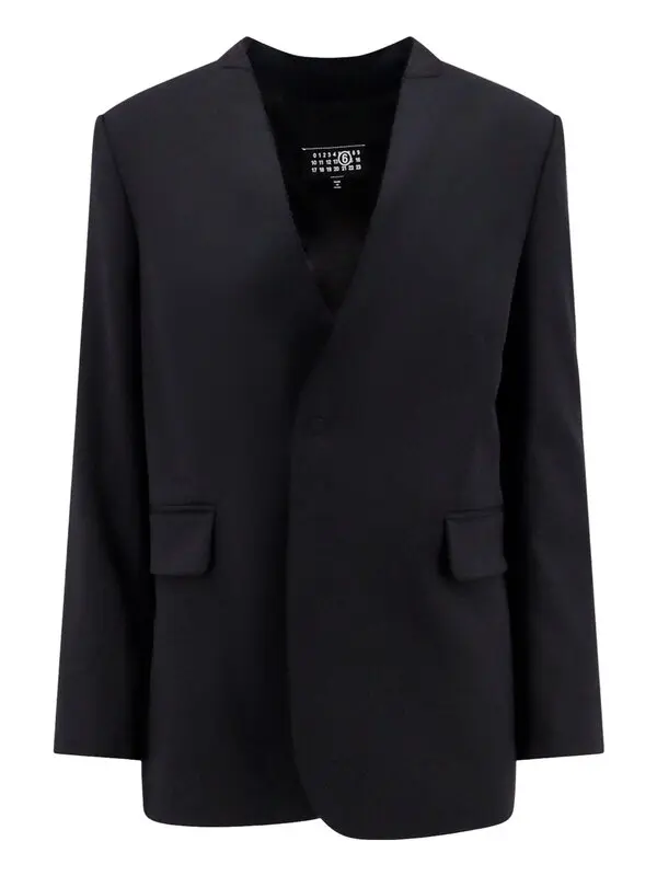 MAISON MARGIELA Collarless Blazer - Black