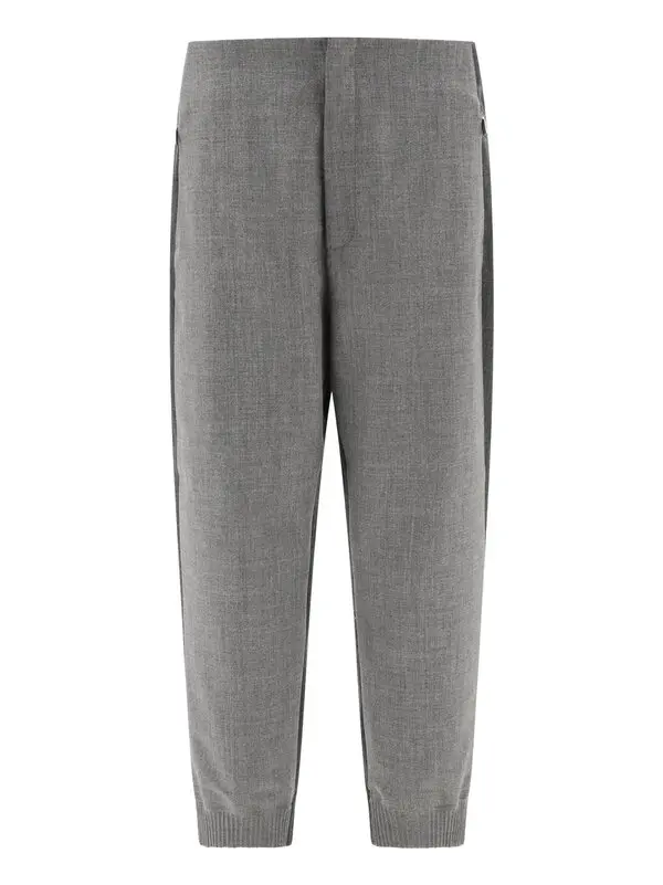 Thom Browne Colour-block Tapered Track Pants - Medium Gray