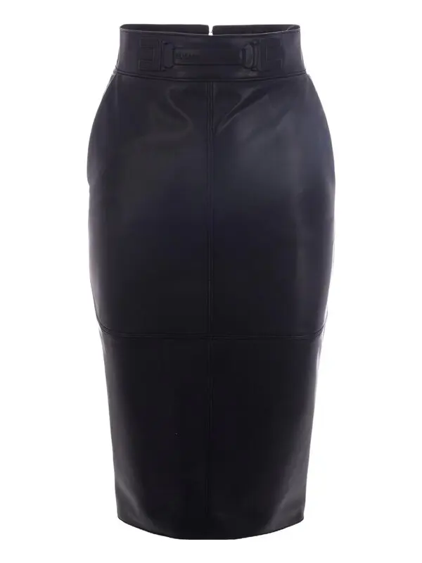 Elisabetta Franchi High-waist Embossed Logo Pencil Skirt - Black