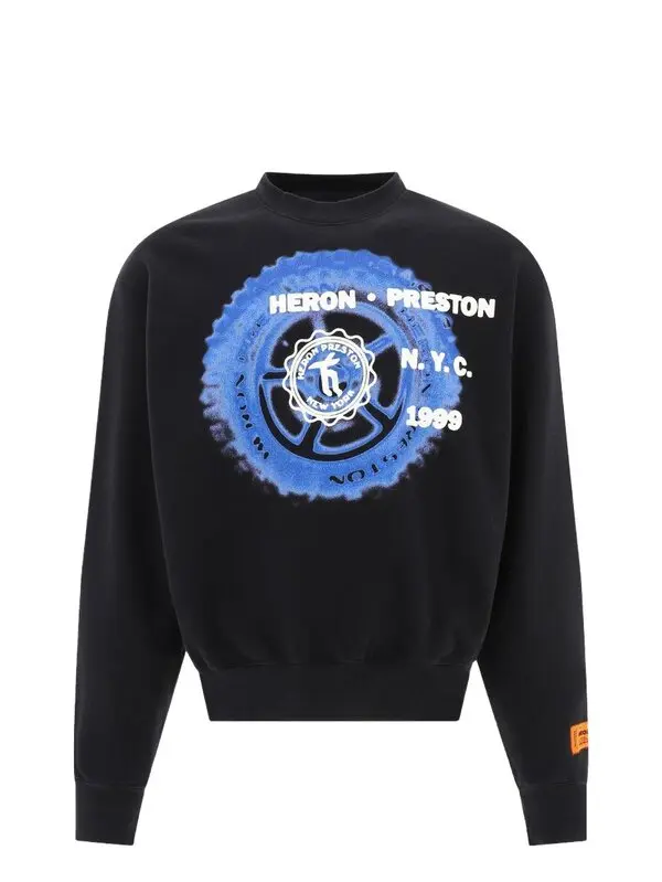 Heron Preston Logo Print Long Sleeve Sweatshirt - Black