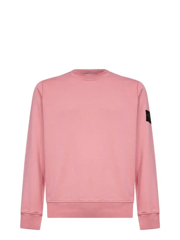 Stone Island Logo Patch Crewneck Sweatshirt - Pink