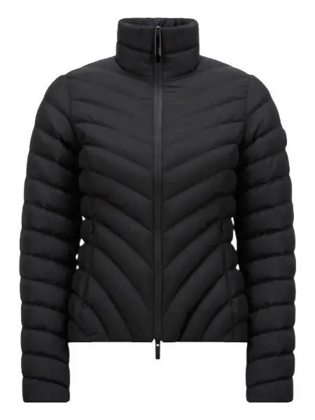 Moncler Grange Diagonal-quilted Short Down Jacket - Black