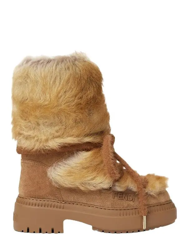 Fendi Apres Ski Lace-up Boots - Brown
