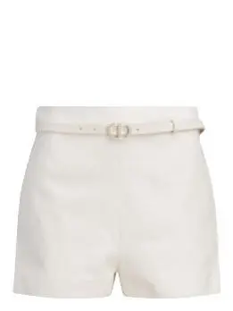 Dior Belted Stitch Detail Shorts - White