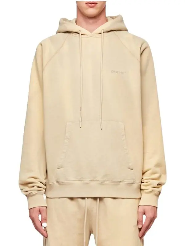 Off-White Diag Tab Vintage Raglan Skate Hooded Sweater - Nude