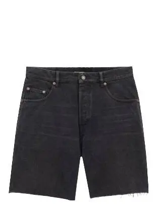 Saint Laurent Distressed Denim Bermuda Shorts - Black