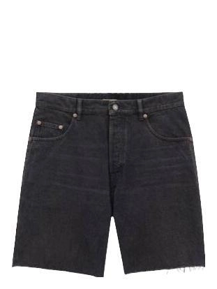 Saint Laurent Distressed Denim Bermuda Shorts - Black