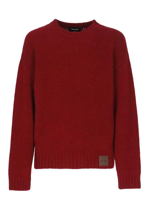 Dsquared2 Logo Patch Crewneck Jumper - Red