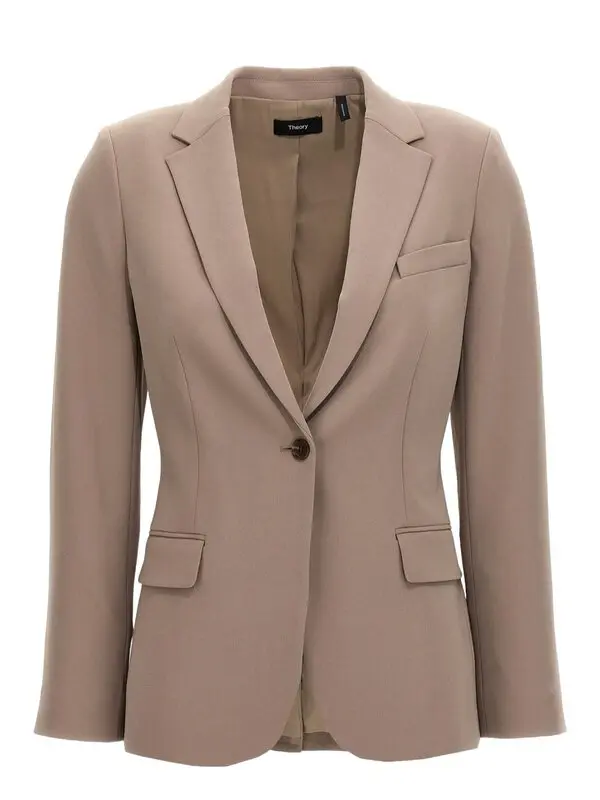 Theory Admiral Crepe Blazer - Brown