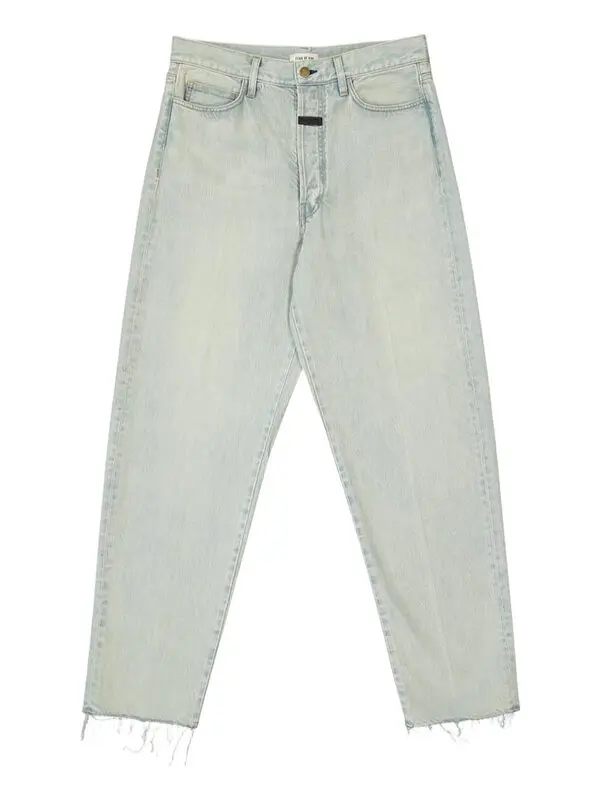 Fear Of God Straight-leg Frayed-edge Jeans - Indigo