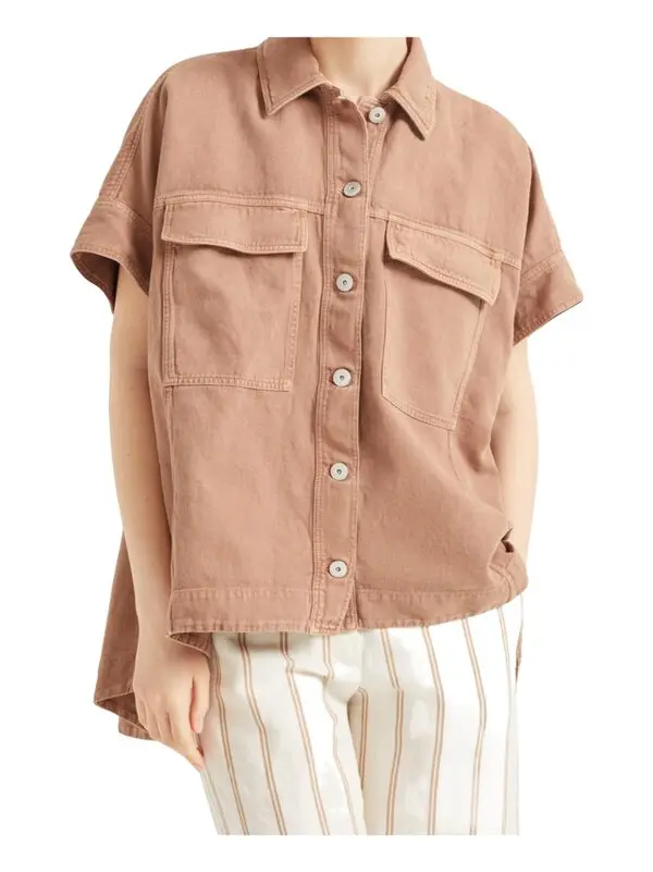 Brunello Cucinelli Garment-dyed Overshirt - Rust Brown