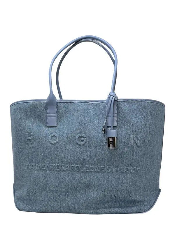 Hogan Embossed Shopping Tote Bag - Blue