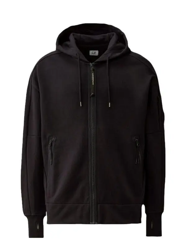 C.P. COMPANY Diagonal Fleece Hooded Sweatshirt - Blue