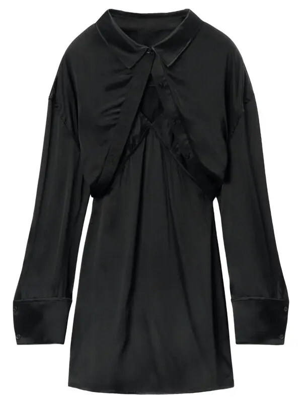 Alexander Wang Satin Slip Dress With Jacket - Black