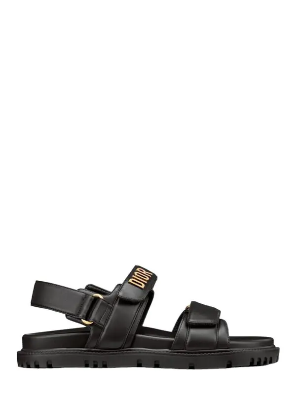 Dior Leather Logo Sandals - Black