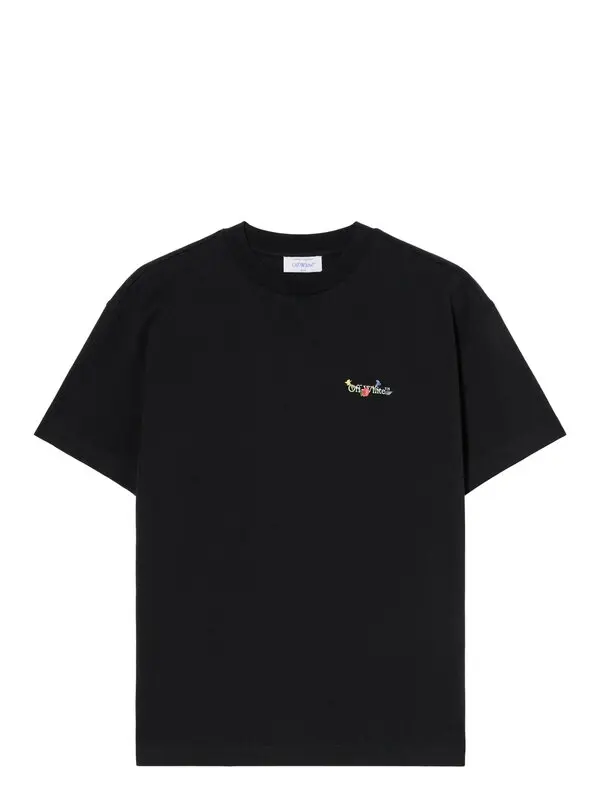 Off-White Arrow Flower Printed Crewneck T-shirt - Black