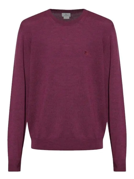 Etro Logo Embroidered Knitted Jumper - Red