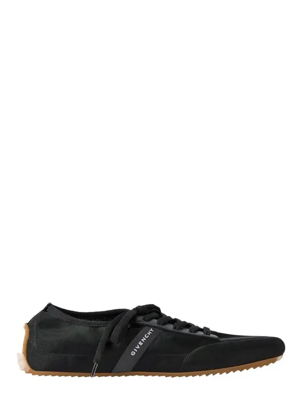 Givenchy Slim Sneakers In Transparent Mesh And Leather - Black