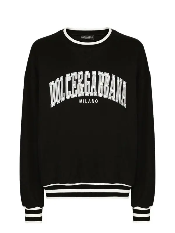 Dolce & Gabbana Logo Appliqué Varsity Sweatshirt - Black