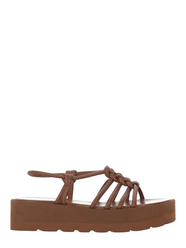 GIANVITO ROSSI Platform Sandals With Knot Detailing - Brown