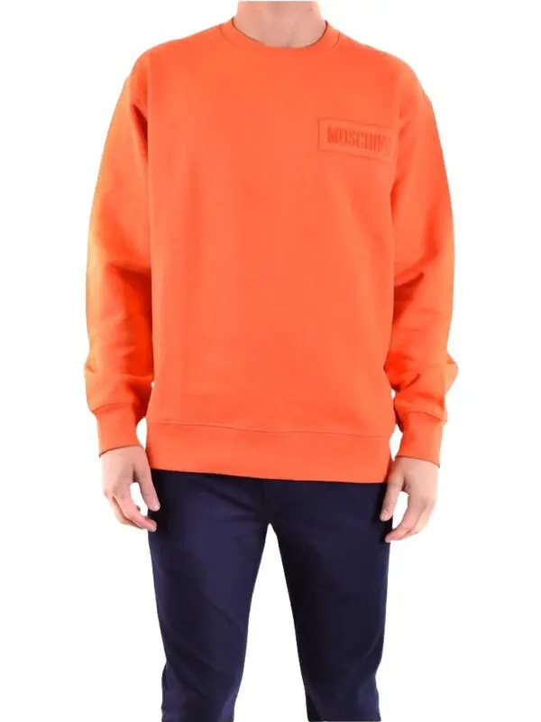 Moschino Crewneck Sweatshirt With Chest Logo Detail - Orange