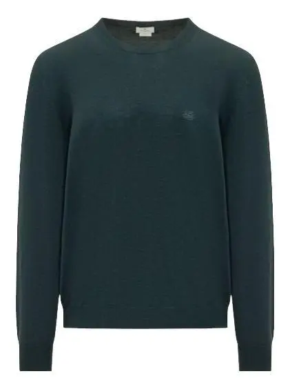 Etro Logo Embroidered Knitted Jumper - Green