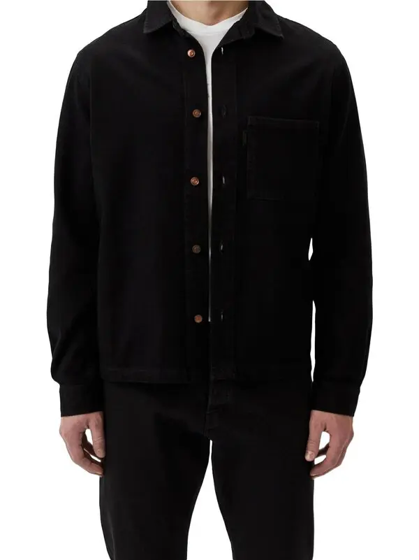 HAIKURE Button-down Long-sleeved Shirt - Black