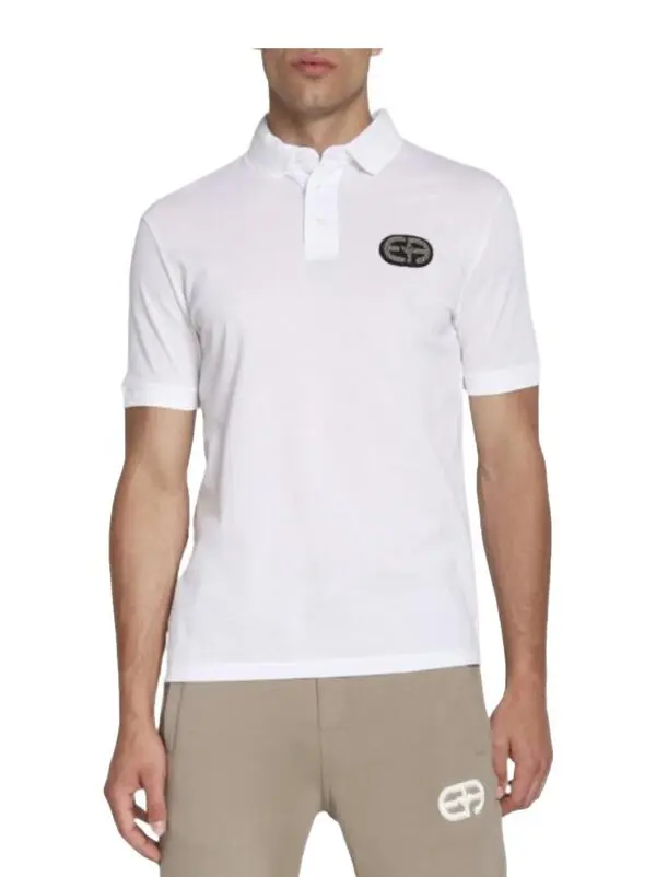 Emporio Armani Logo Short-sleeved Polo Shirt - White