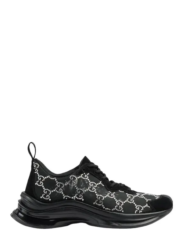 Gucci Run Crystal-gg Sneakers - Black