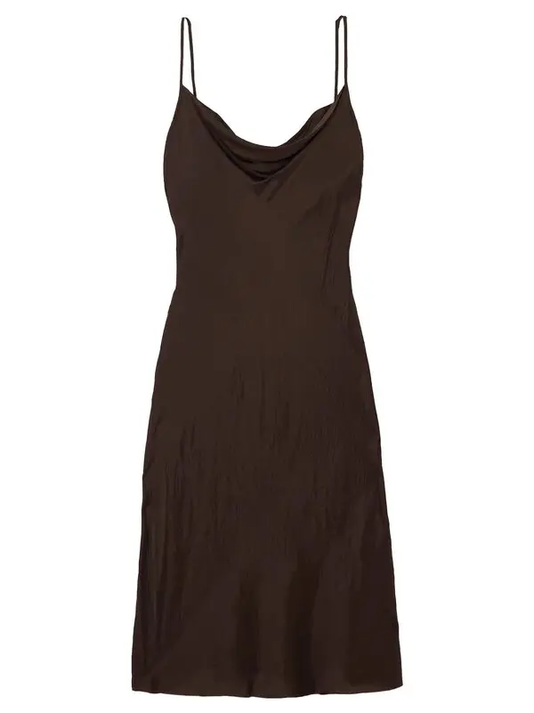 Dries Van Noten Thin Shoulder Strap Dress With Frills - Black