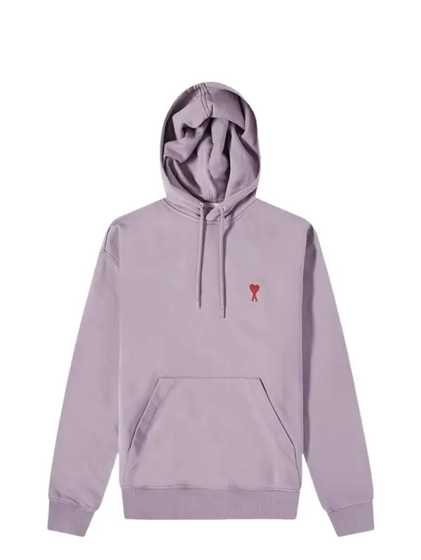 Ami Embroidered Logo Organic Cotton Hoodie - Gray