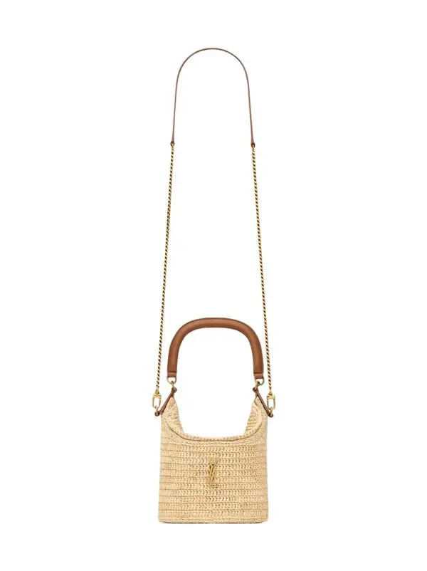 Saint Laurent Gaby Logo Plaque Bucket Bag - Nude