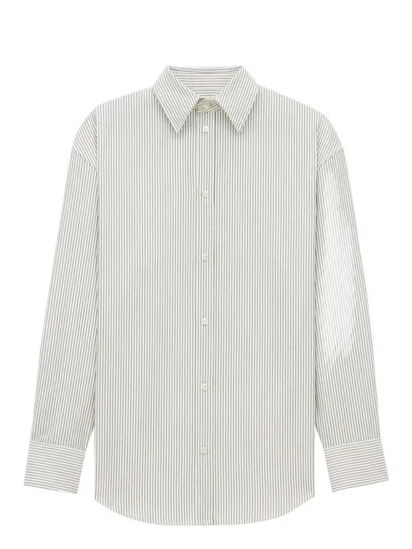 Saint Laurent Cassandre Striped Button-up Shirt - No